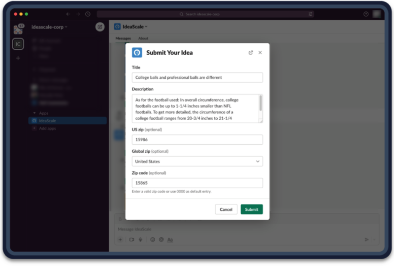 Slack Integration - IdeaScale