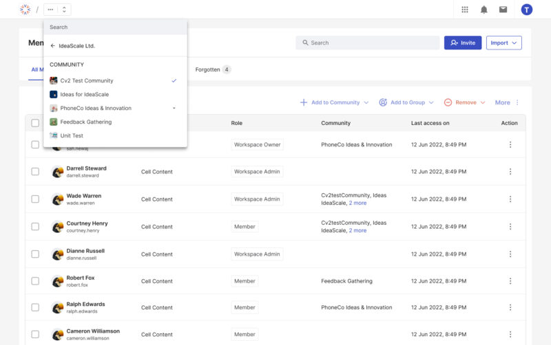 IdeaScale Workspaces